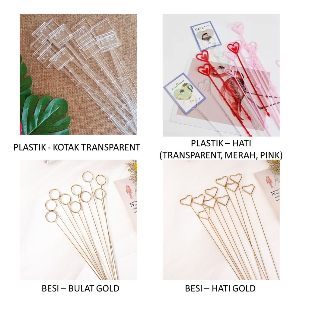 Stick Card Holder - Greeting Card Holder GOLD And CLEAR | Shopee Malaysia