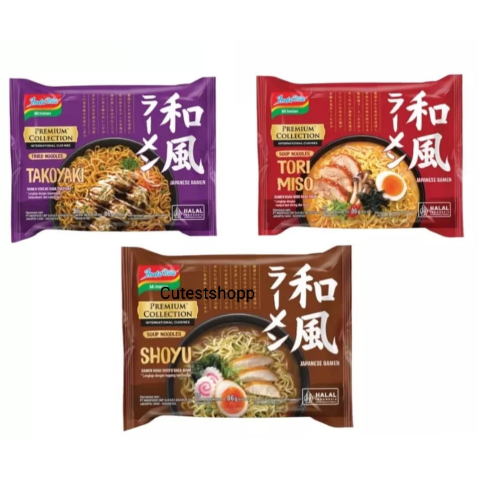 Indomie Ramen Series, Indomie Ramen Takoyaki Tori Miso Shoyu Premium ...