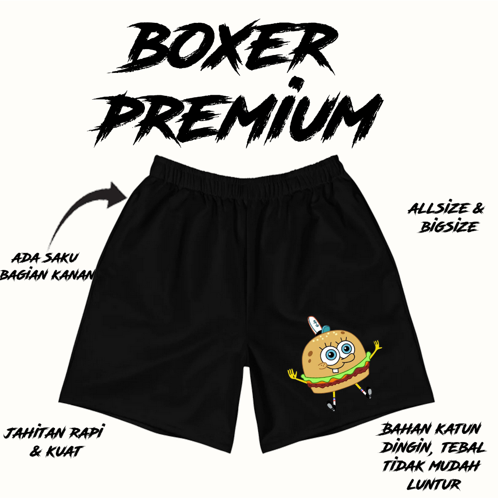 PREMIUM DISTRO BOXER SHORTS SPONGEBOB THEME CHARACTER KRABY PATTY ...