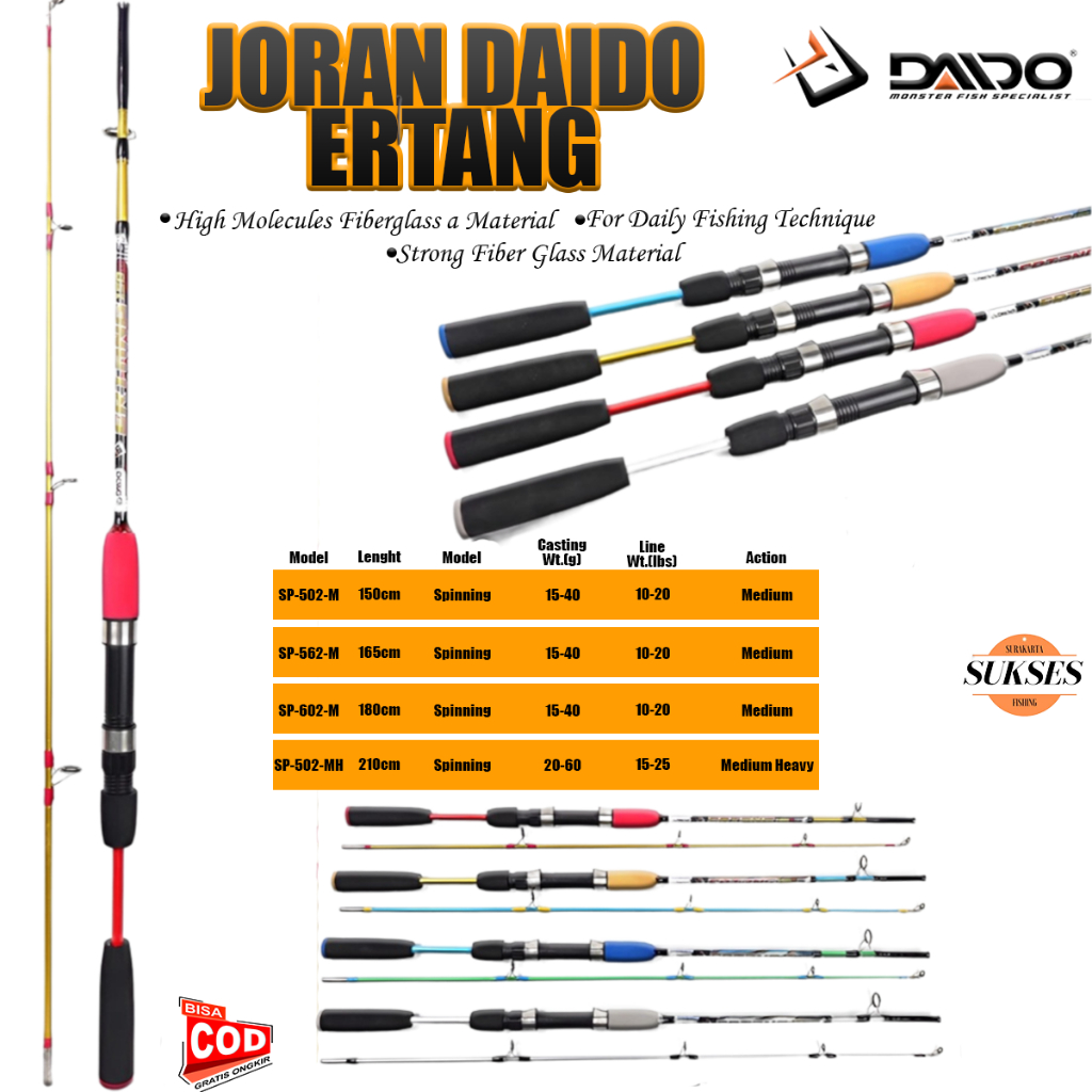 Daido ERTANG Rod 165CM - 180CM SOLID BLANK | Shopee Malaysia
