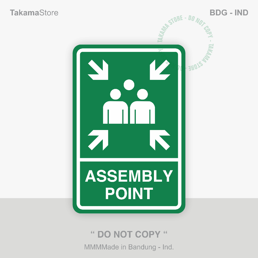 Assembly point sign - Size 20cm x 30cm - Aluminum plate | Shopee Malaysia