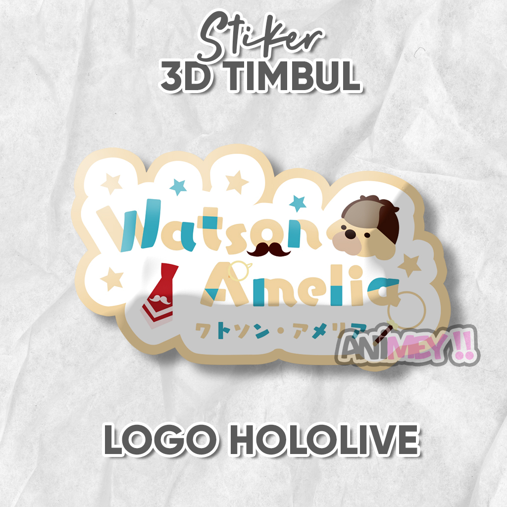 Amelia Watson Logo Embossed 3D Emblem Sticker/Anime Resin Sticker ...
