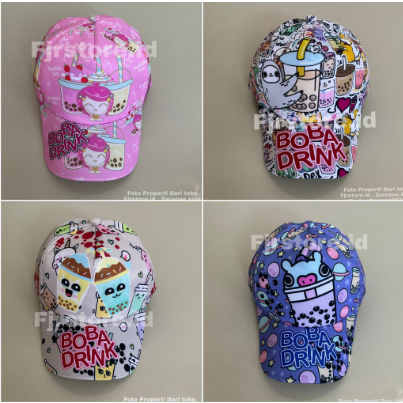 Boba Drink Children's Baseball Cap | Girls Hats And Boys Hats | Shopee ...