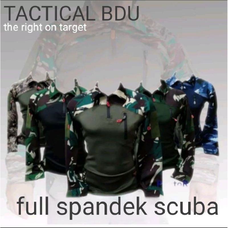 Bdu TACTICAL BAJU / TACTICAL BDU BAJU FULL SPANDEX SCUBA MATERIAL / BDU TACTICAL TSHIRT | Shopee ...