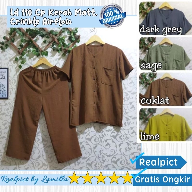Ld 110 cp Crinkle airflow premium/Short Sleeve Crinkle Suit/ One set ...