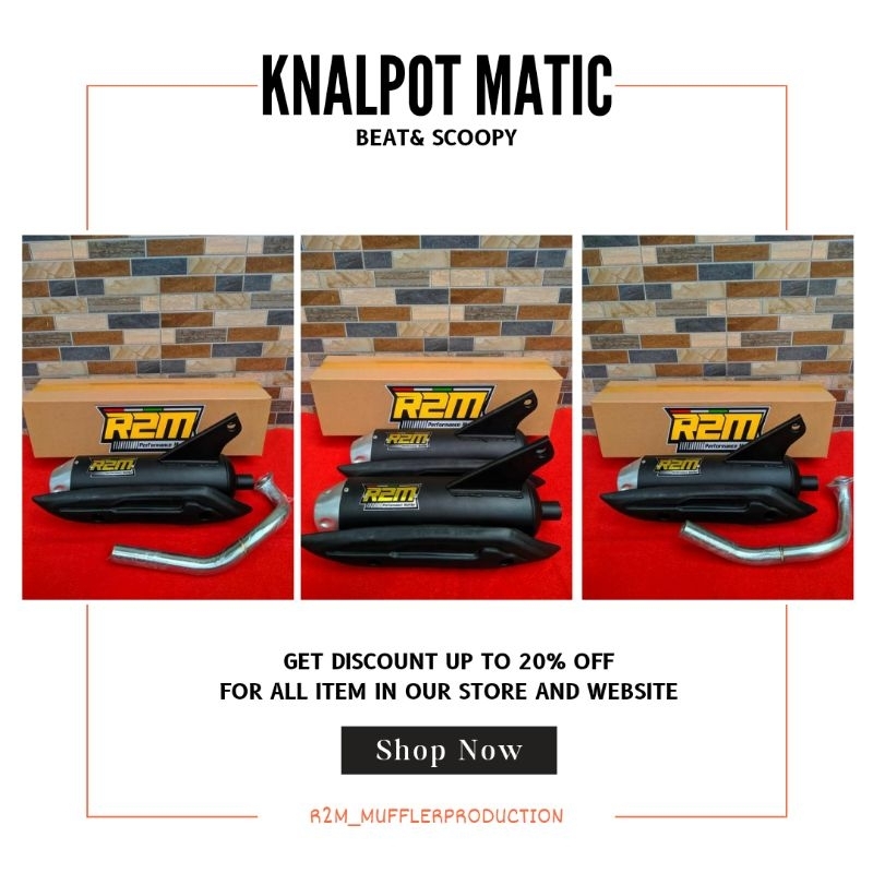 Original BEAT DELUXE MATIC EXHAUST R2M MUFFLER COPY TZM FOR MOTORCYCLE ...