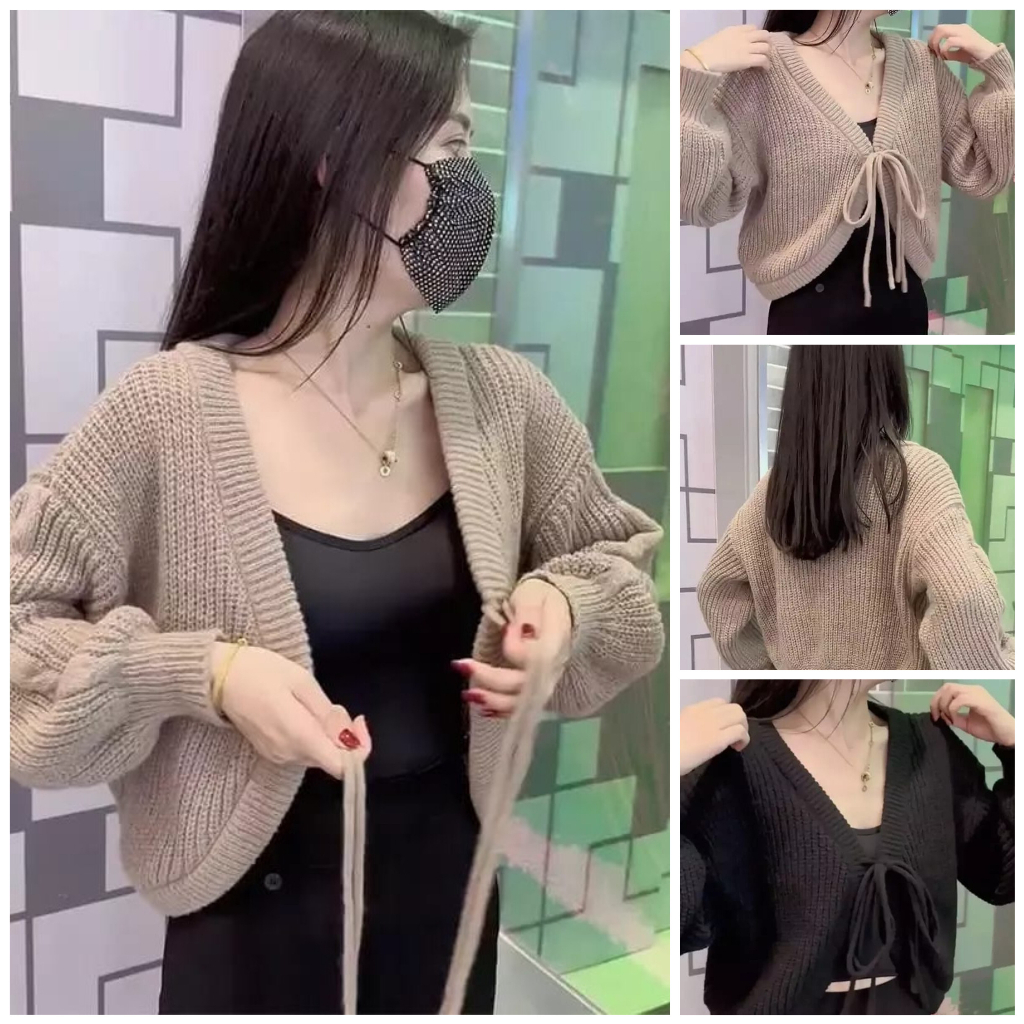Balero Women's Oversized Outer Liam Knit Crop Knit Strap | Shopee Malaysia