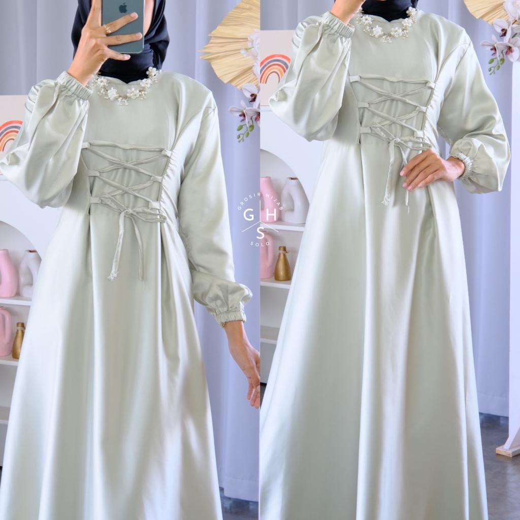 (RPA) Dress MITHA TALI OVERSIZE GAMIS Tops Women SATIN SILK VIRAL ...