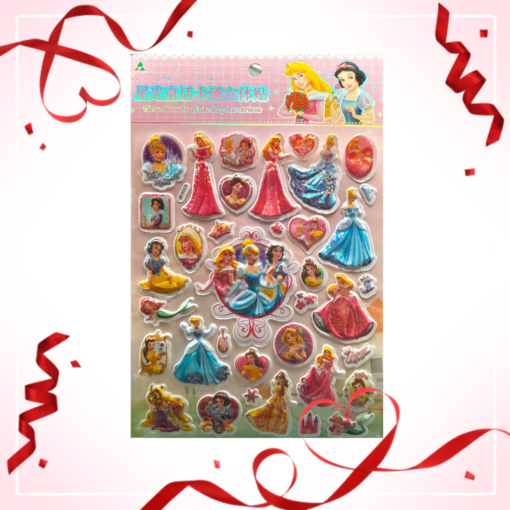 Children's Sticker Picture Paste Sticker Embossed Disney Cinderella ...
