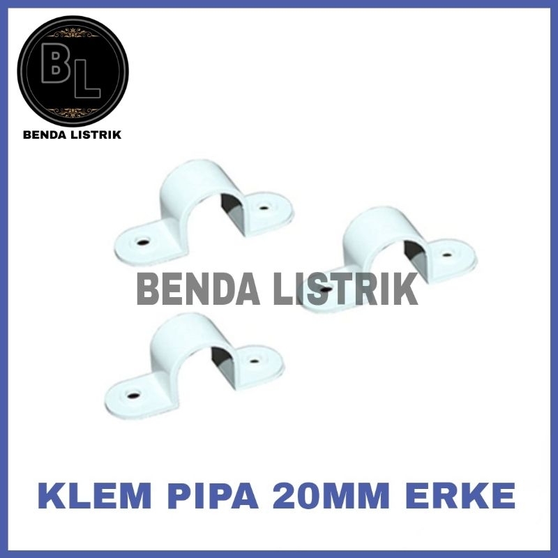 PUTIH White 20mm Pipe Clamps - White 5/8mm Electrical Pipe Clamps ...