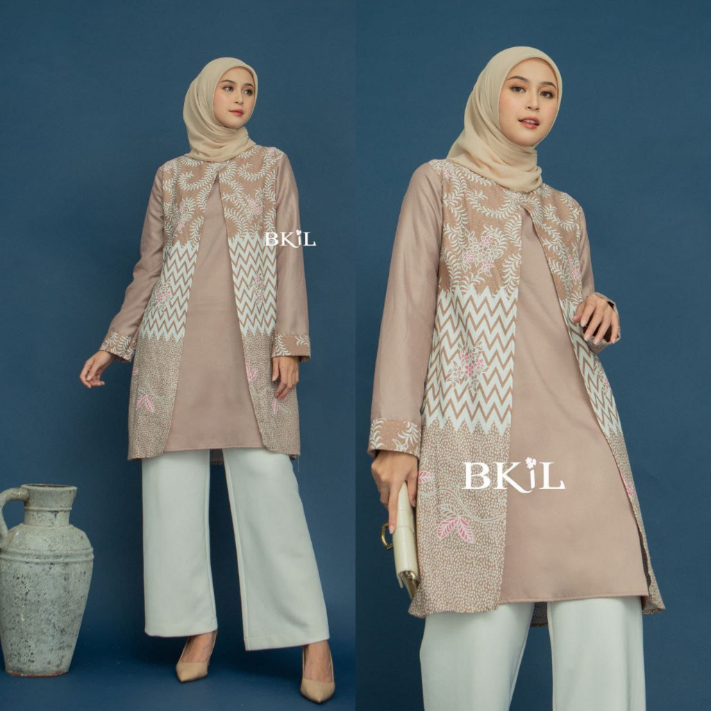 Batik Tunic Combination Top, Modern Batik Women's Dress Combination M L ...