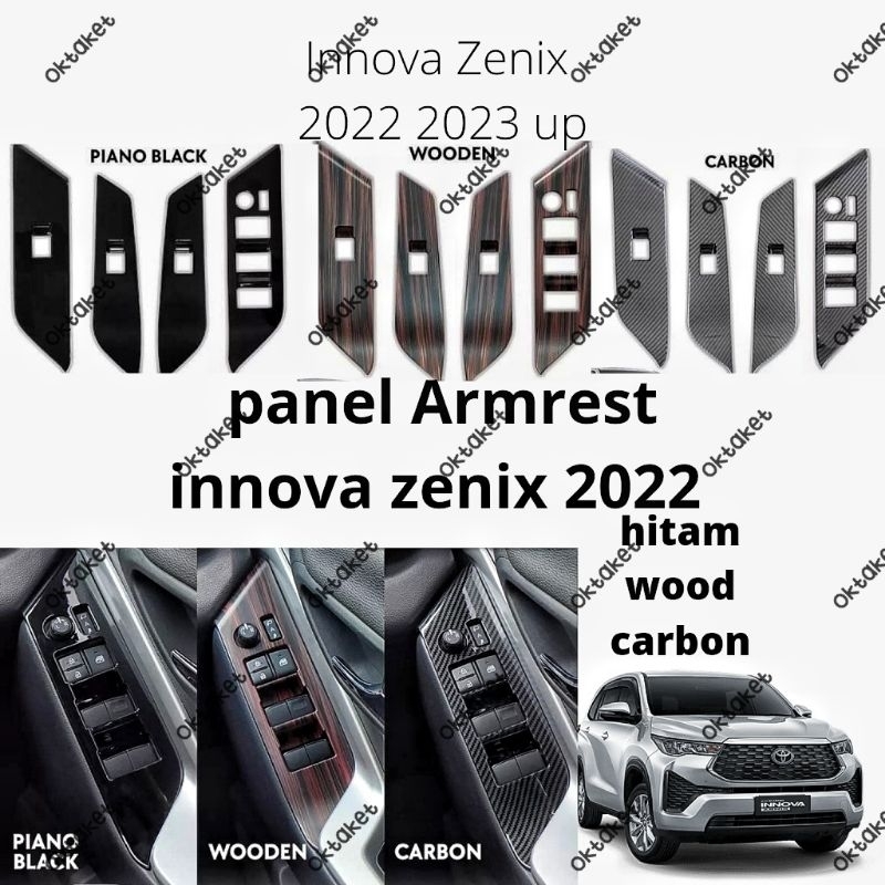 HITAM Panel Armrest Power Window Innova Zenix 2022 2023 2023 Black Wood ...