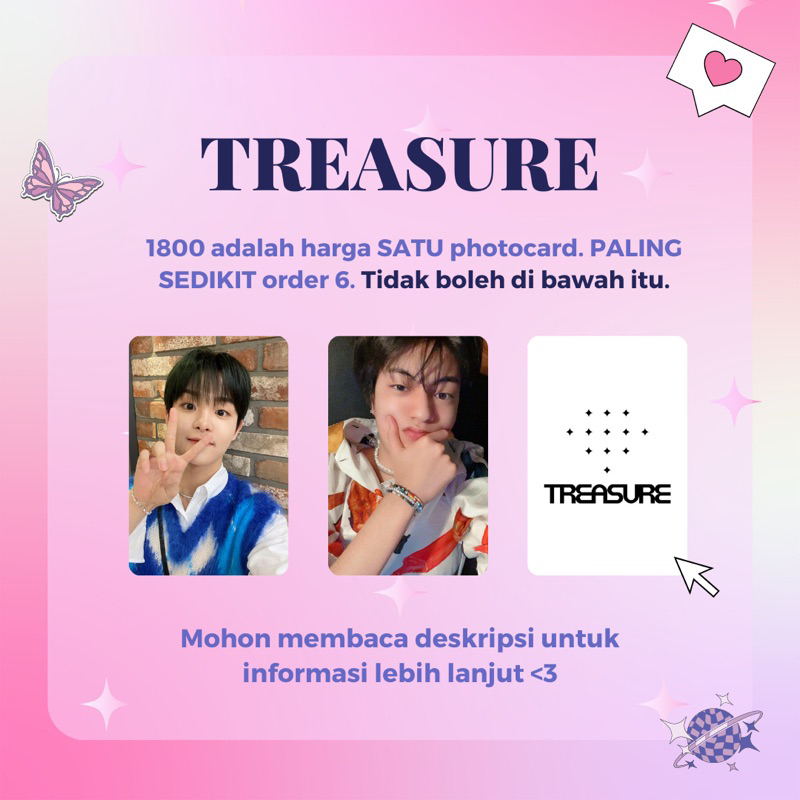 Photocard TREASURE SELCA PART 1 & 2 (Already Got 6 Can Be Mixed ...