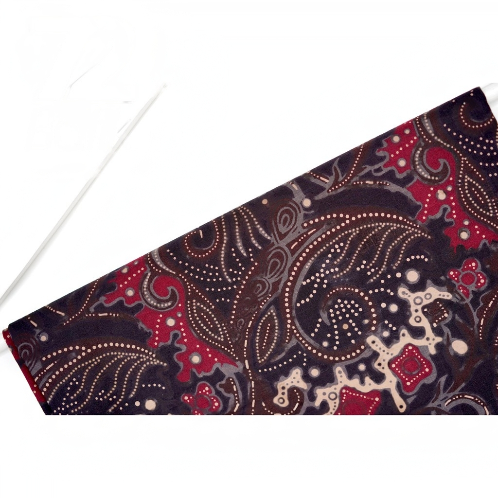 HITAM KATUN Premium BATIK Fabric Cotton Claw Motif Black Color Sogan ...