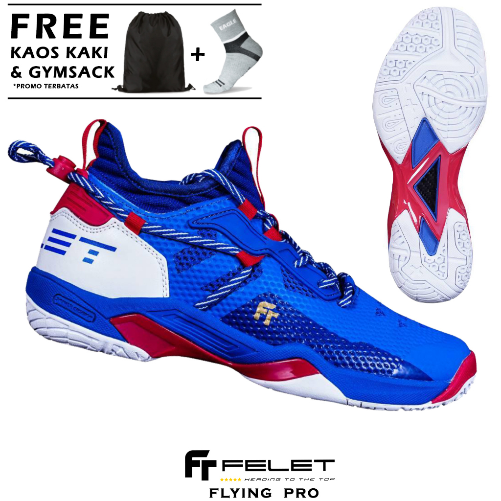 Felet Flying Pro Badminton Shoes Original Blue Color | Shopee Malaysia