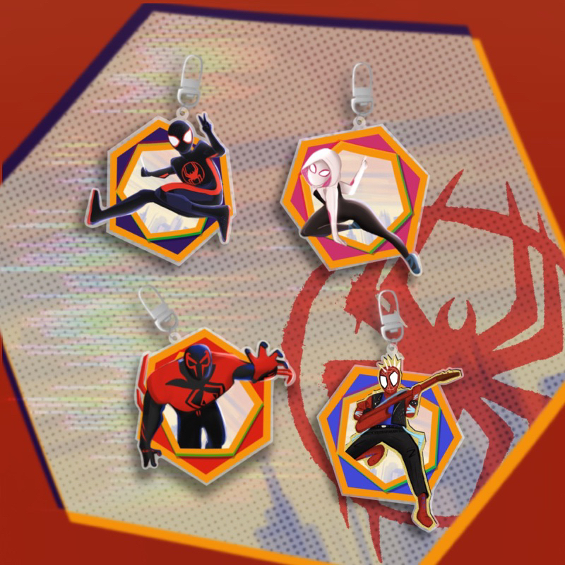 Spiderman Across the Spiderverse Acrylic Keychain (Miles, Gwen, Miguel ...