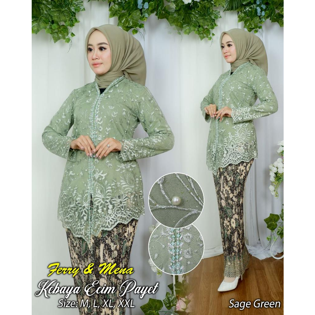 Encim Kebaya Set || Latest Premium Full Tille Sequin Kebaya Set ...