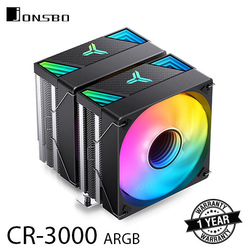 Jonsbo CR-3000 ARGB BLACK CPU DUAL FAN COOLING/HSF HEATSINK COOLER ...