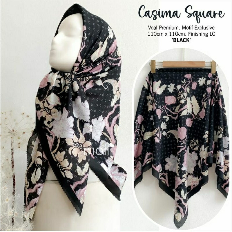 Casima Square Free Bros/Jilbab Motif Segi Empat by Molli/Hijab Contemporary | Shopee Malaysia