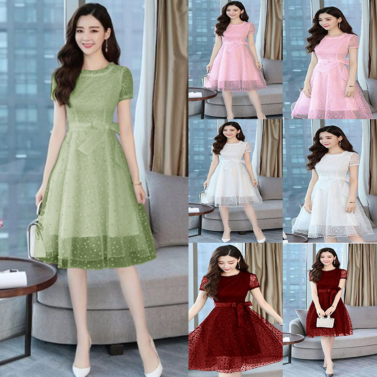 OSCAR FS - ALMIRA TOP DRESS - Many Color Brocade Satin Dress with Tile ...