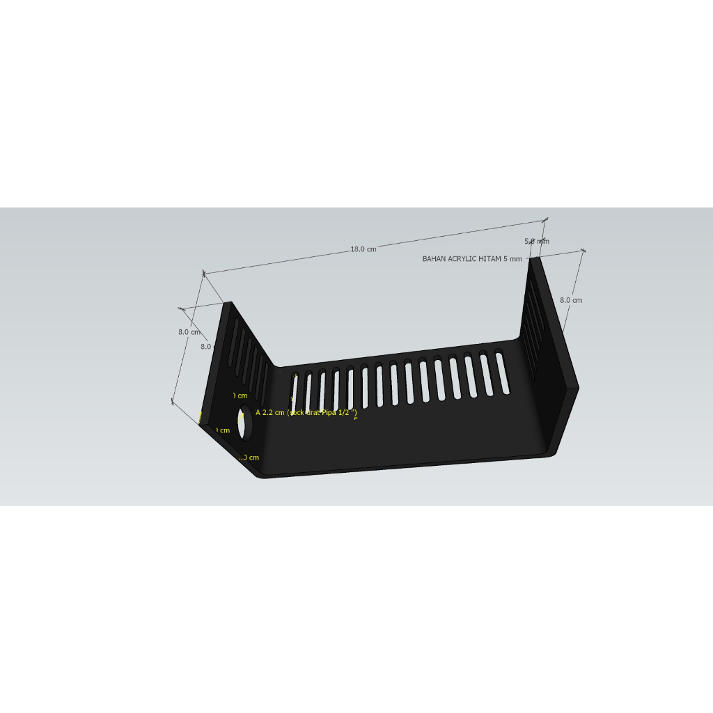 Custom ACRYLIC TOWER OVERFLOW AQUARIUM BENDING U 8X18X8 CM-HIGH 8 CM ...