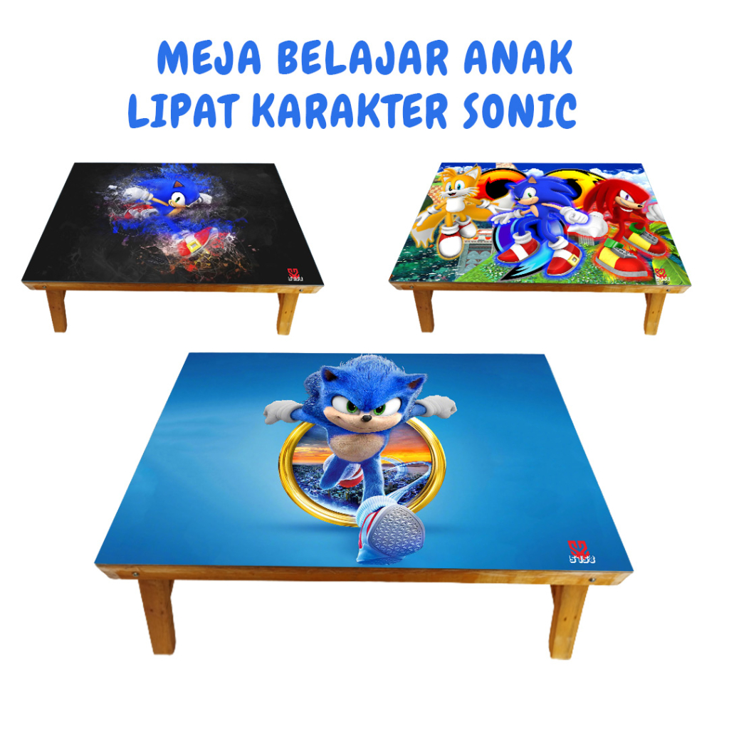 SONIC Character Folding Children's Study Table Meja Lipat Meja Belajar ...