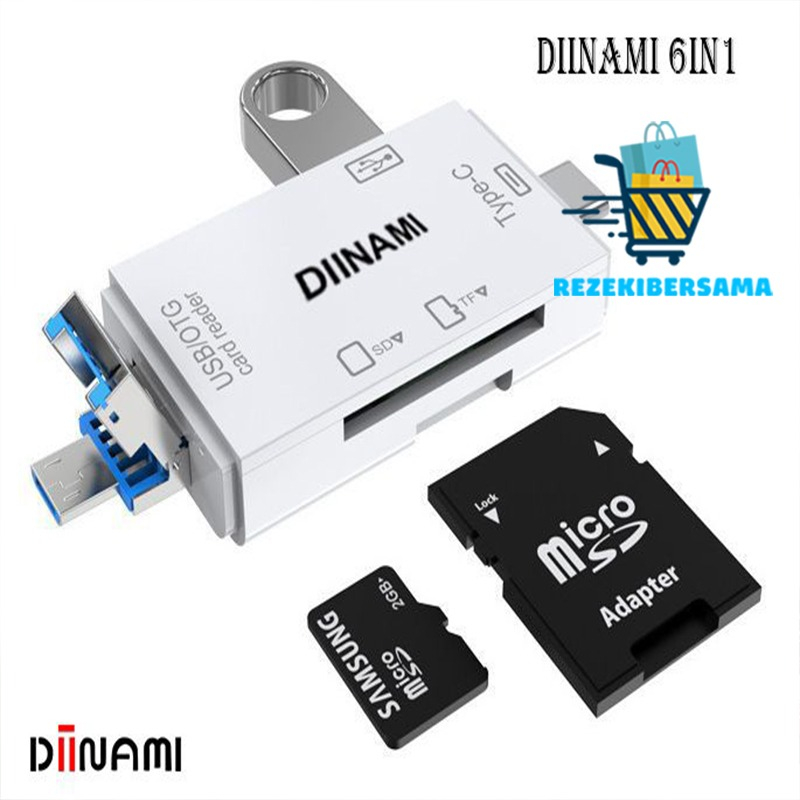 RB DIINAMI High Speed 6 in 1 OTG Card Reader USB 3.0 SD TF Micro SD ...