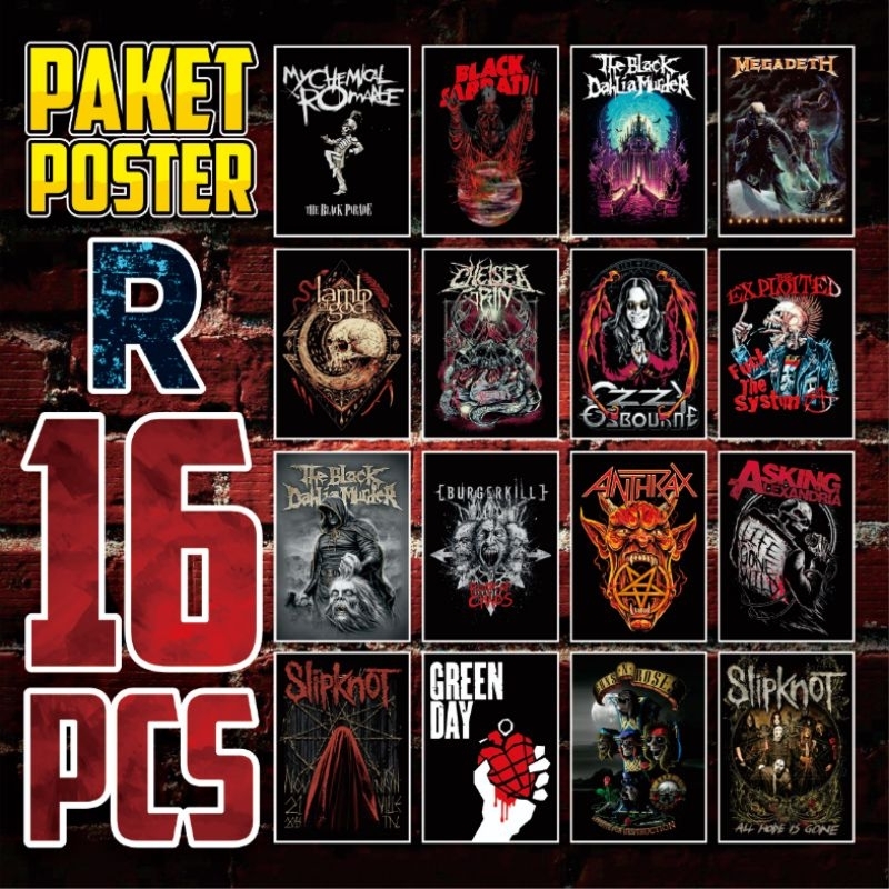 METAL BAND Poster - Pack of 16 pcs | Shopee Malaysia