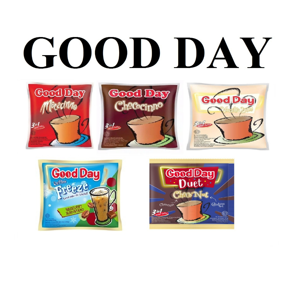 Original good day sachet coffee, choco nut, vanilla latte, chococino ...