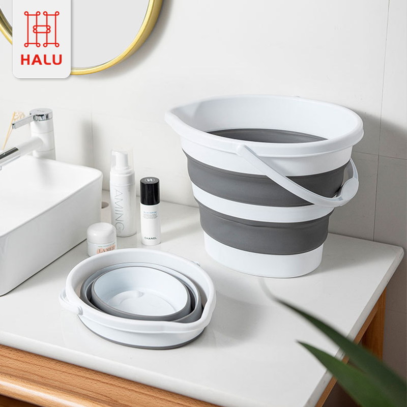 Halu Portable Folding Bucket 5L 10L Travel Folding Fishing Bucket Basin ...