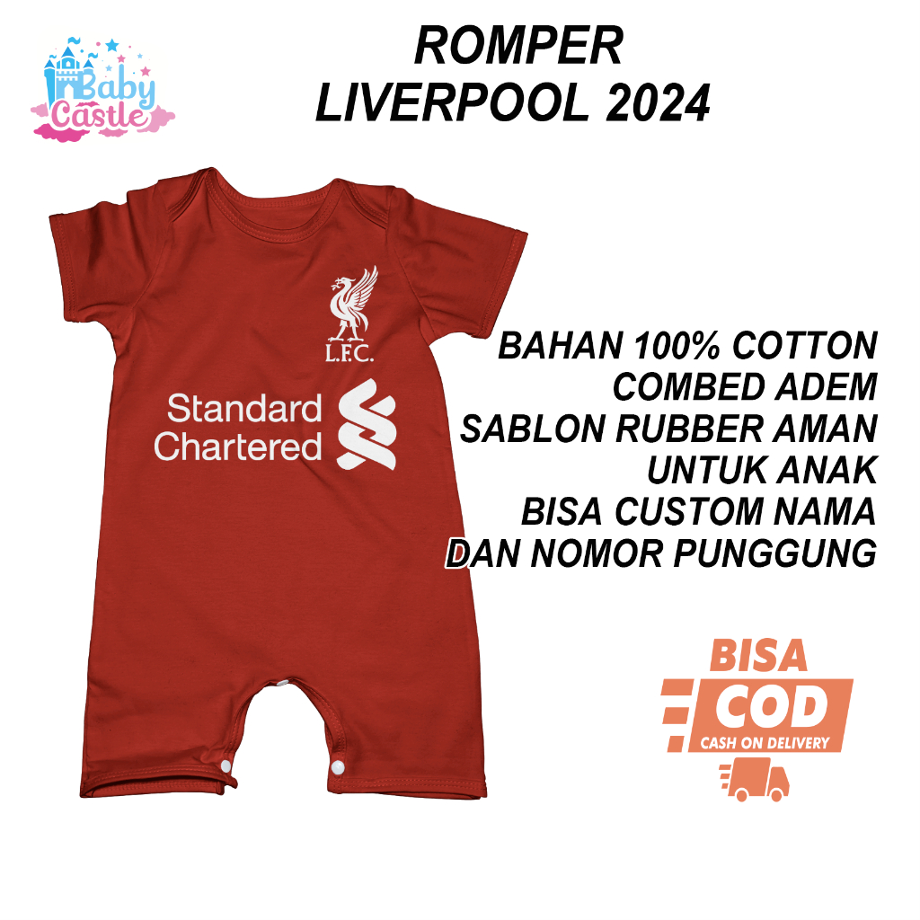 MERAH [CAN CUSTOM NAME] Red LIVERPOOL Romper - Baby Boy Jumper | Shopee ...
