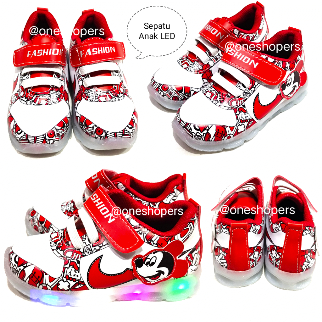 Mickey Mouse Character Boys LED Shoes/Cool Spiderman LED Shoes | Shopee ...