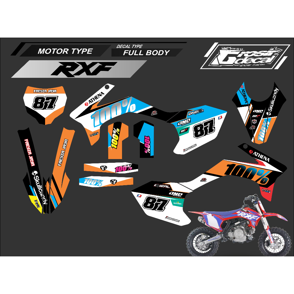 Sticker Mini Trail RXF 50cc/110cc /25cc/150cc Full Body Free Custom ...