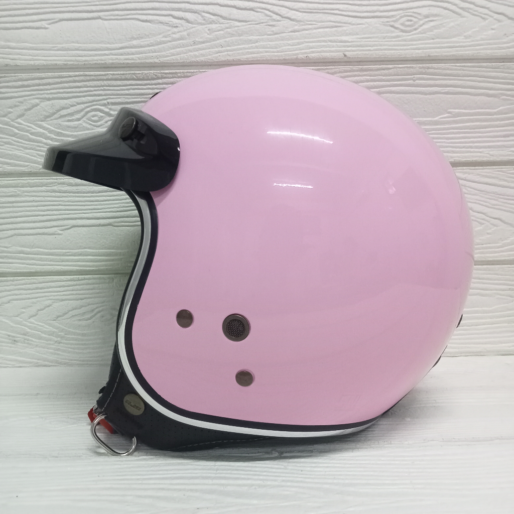 NJS Bogo Retro NR-80S Solid Peach Pink Free Pet Njs (Bogo Helmet Hat ...