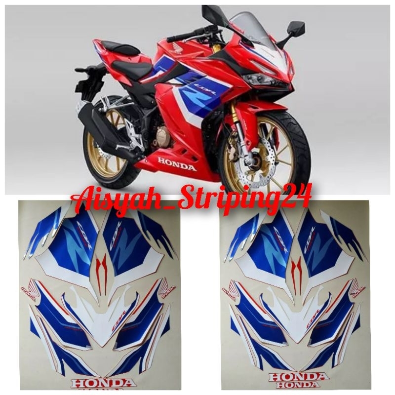 MERAH 2021 HONDA CBR 150R MOTORCYCLE BODY LIS STRIPING STICKER RED BLUE ...