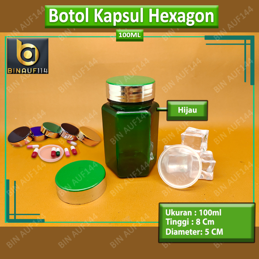 Capsule Bottle contains 30 Hexagonal Hexagonal + Inner Plug | Shopee ...