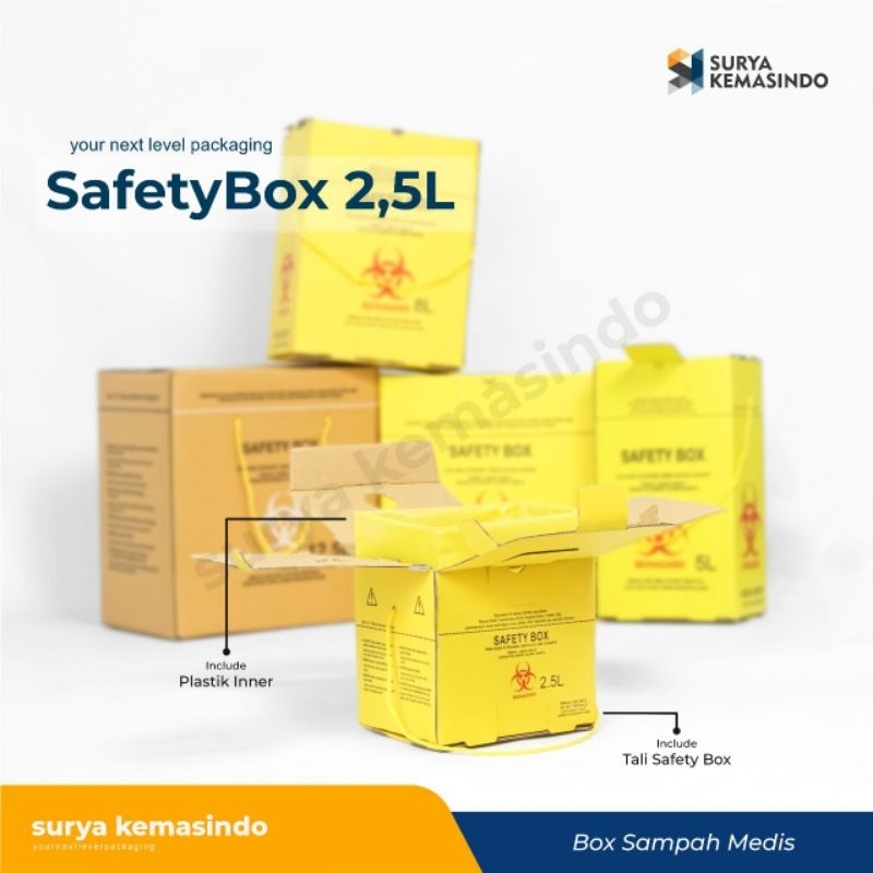 Safety BOX 2,5 Liter Medical Waste/Safetybox/Akes/BioHazard/Cardboard ...