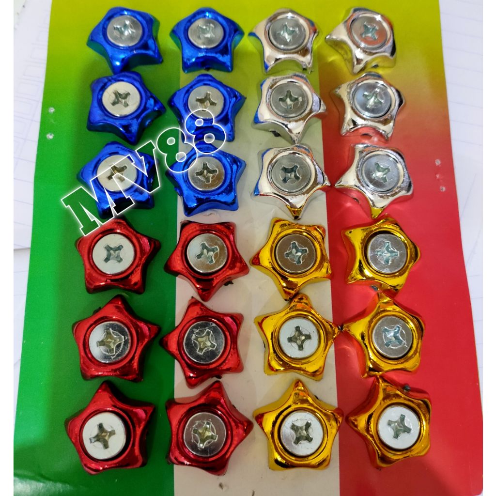 Baud/motorcycle Bolts With Star Model Variations - Mixed Colors/Star ...