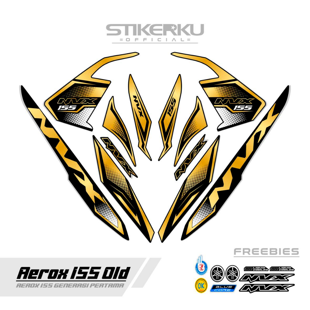 Striping AEROX LAMA 155 MOTIF 51 / STICKER AEROX OLD 155 VVA / STICKER ...
