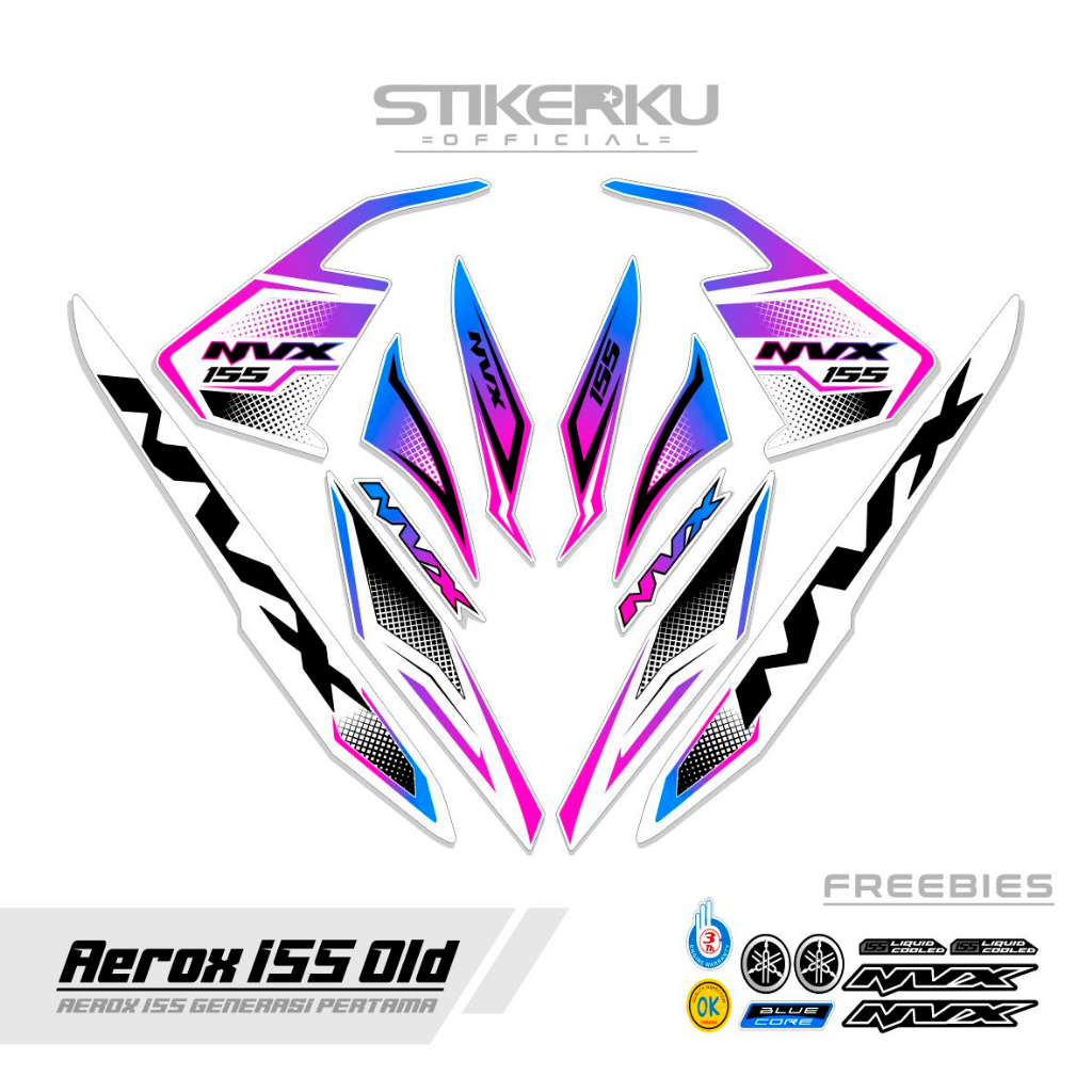 Striping AEROX LAMA 155 MOTIF 54 / STICKER AEROX OLD 155 VVA / STICKER ...