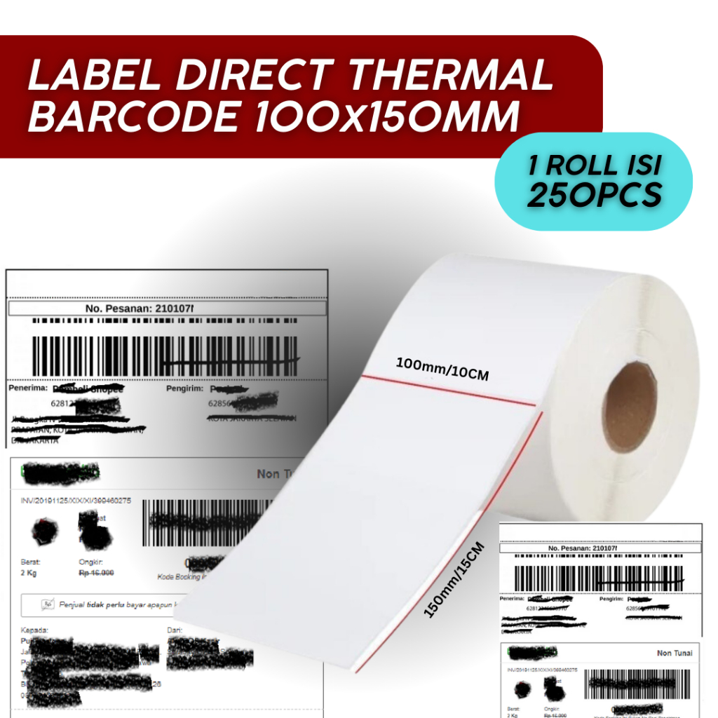 Thermal Barcode Sticker Labels 100x150mm (250 PCS) | Shopee Malaysia