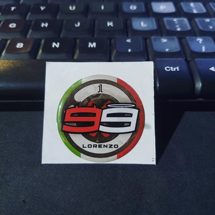 99 Lorenzo ROUND Lycal 3D Resin Embossed Sticker Small Logo Unit ...