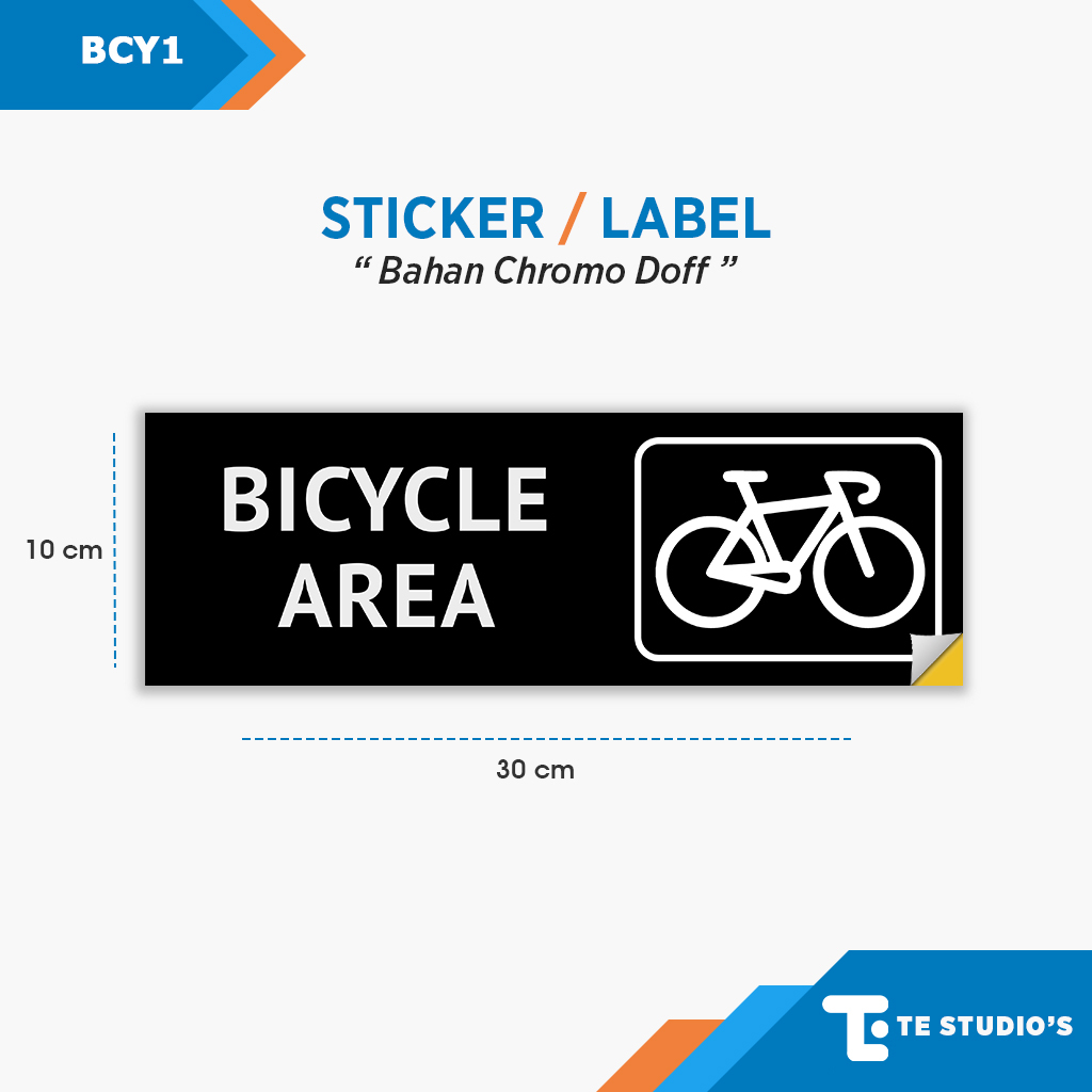 Bicycle Area Sign Sticker Area Sign Sign For Bike Sticker Wall Sign ...
