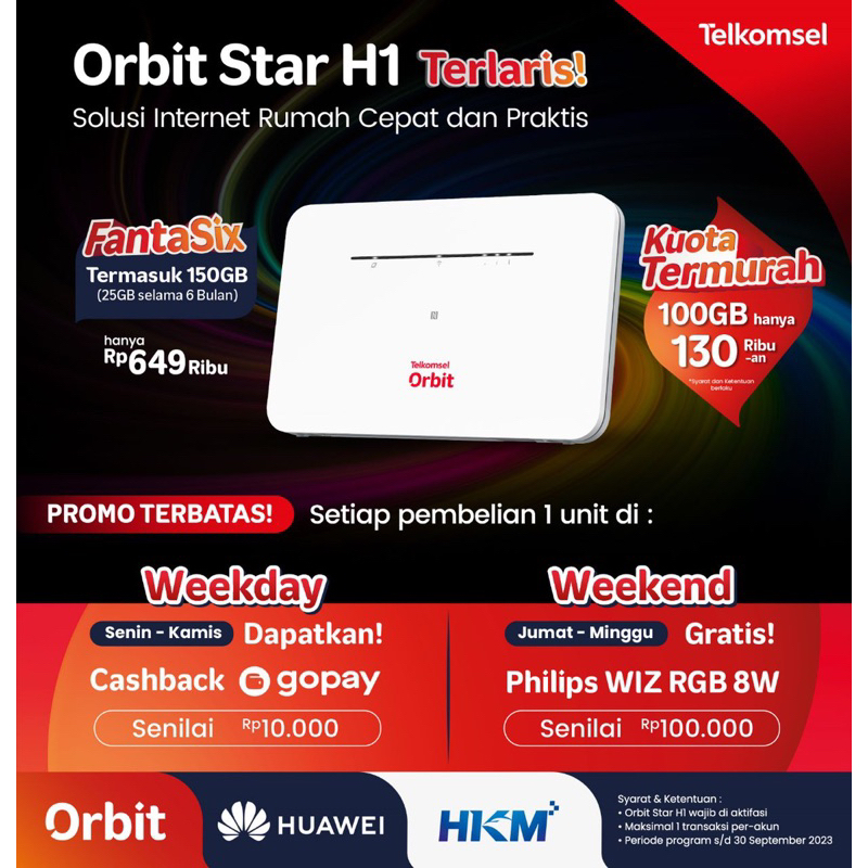 Huawei B311 Orbit Telkomsel Star H1 Wifi Router 4G Free 150gb | Shopee ...