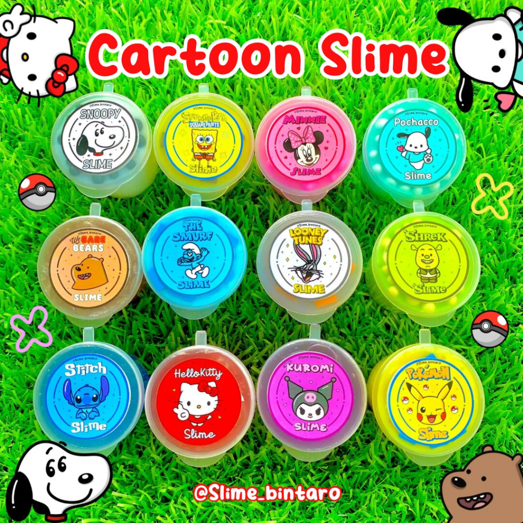 CARTOON SLIME 25 ML BY SLIME BINTARO || MINI SLIME || SMALL SLIME ...