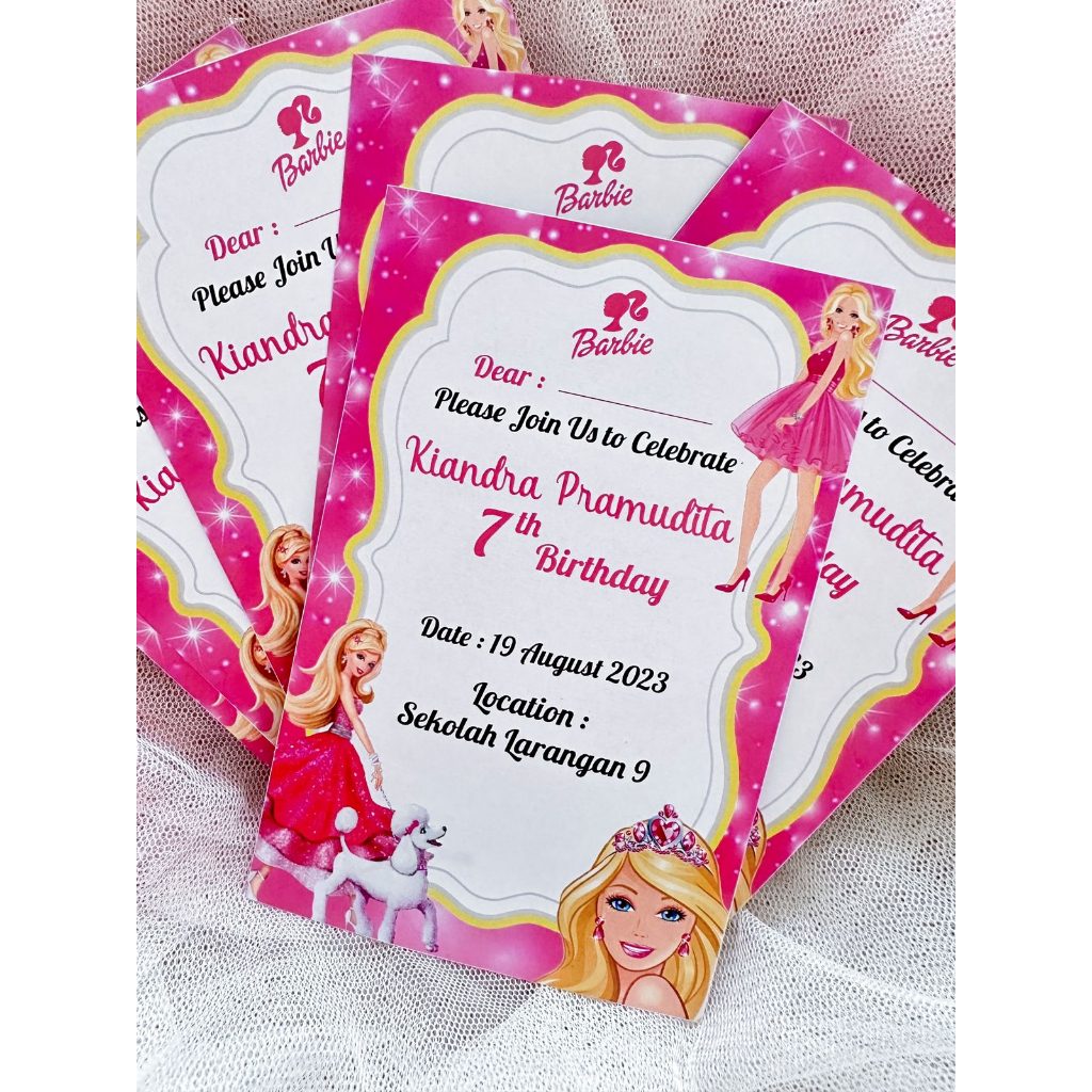 Barbie Princess Birthday Invitation Card | Shopee Malaysia