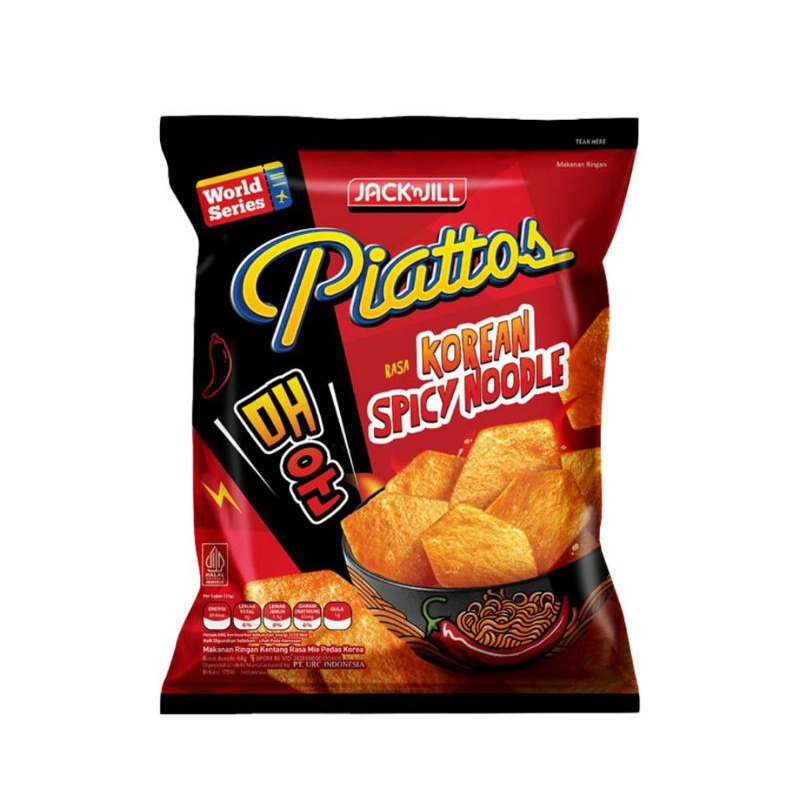 Piattos Korean Spicy Noodle Potato Snack / Korean Spicy Cheese 68gr ...