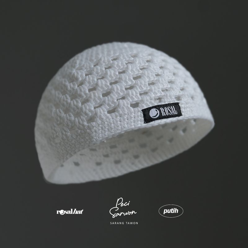 Premium Thick Knitted Cap Sarwon By Rosal Bold Knitted Cap White ...