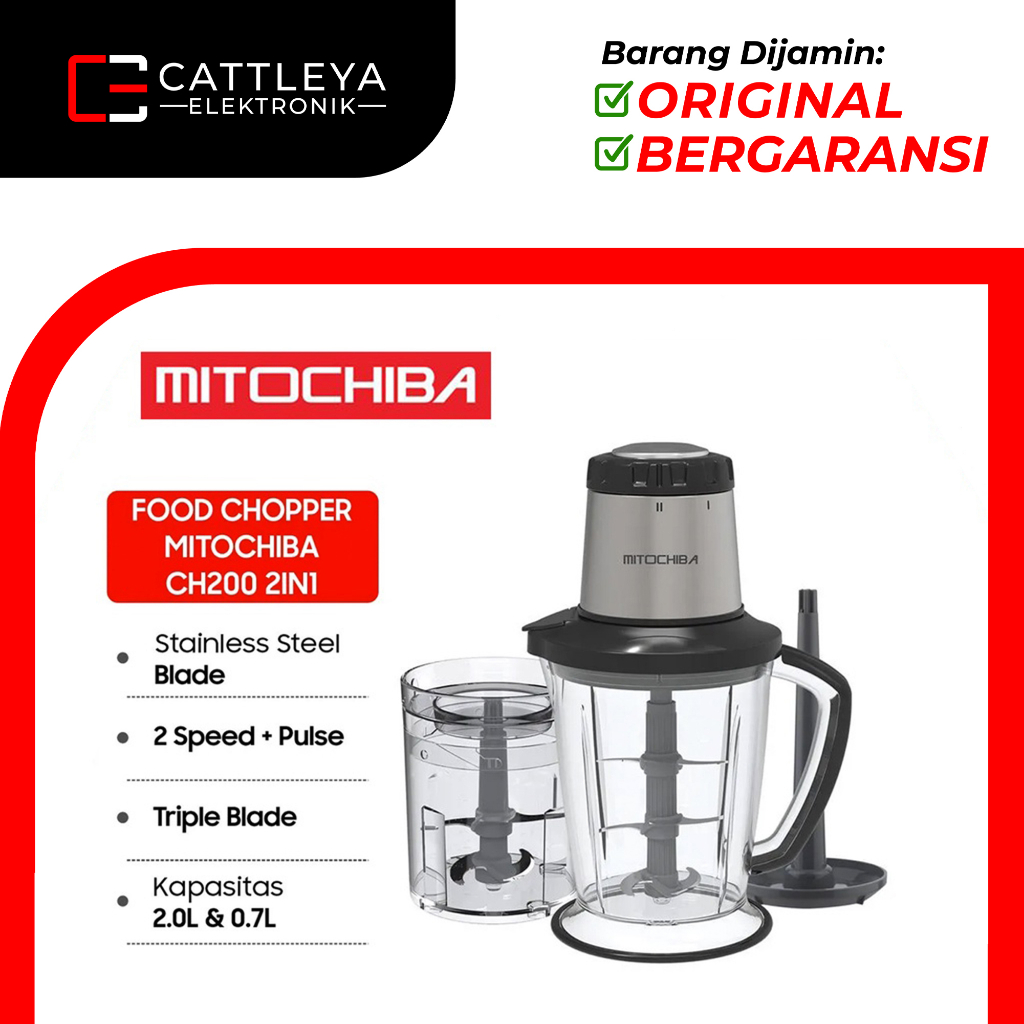 Mitochiba CHOPPER/FOOD PROCESSOR CH200/CH 200 (Plastic/2 Liters) Official Warranty | Shopee Malaysia