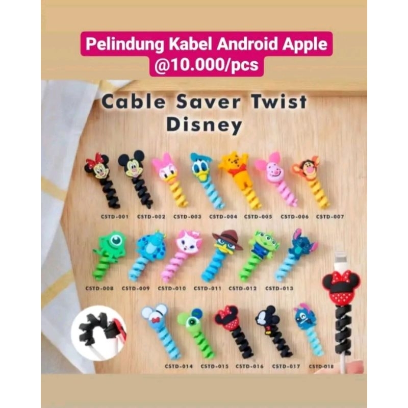 Apple android cable Protector (cable saver twist disney) | Shopee Malaysia
